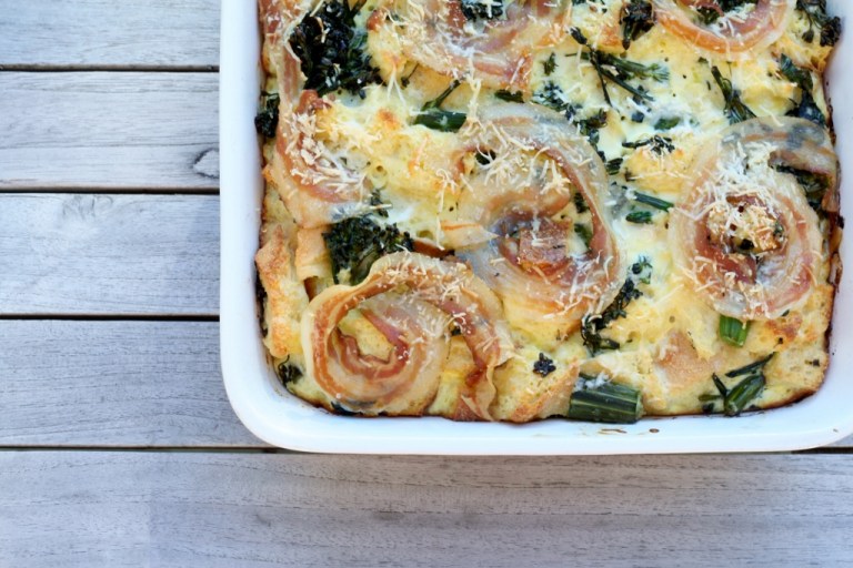 Parmesan Bread Pudding with Broccoli Rabe and Pancetta – First Look ...